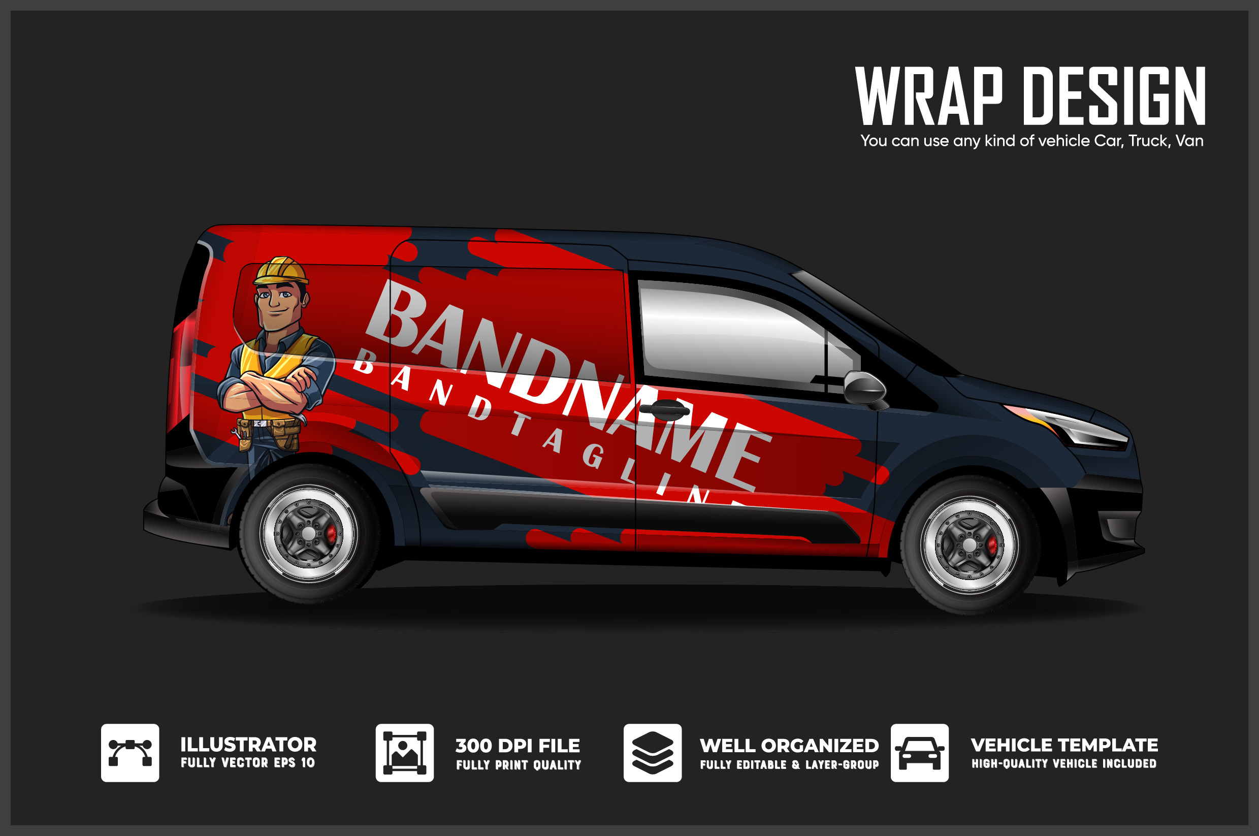 cargo van wrap design, a Transportation Illustration by Car Wrap design