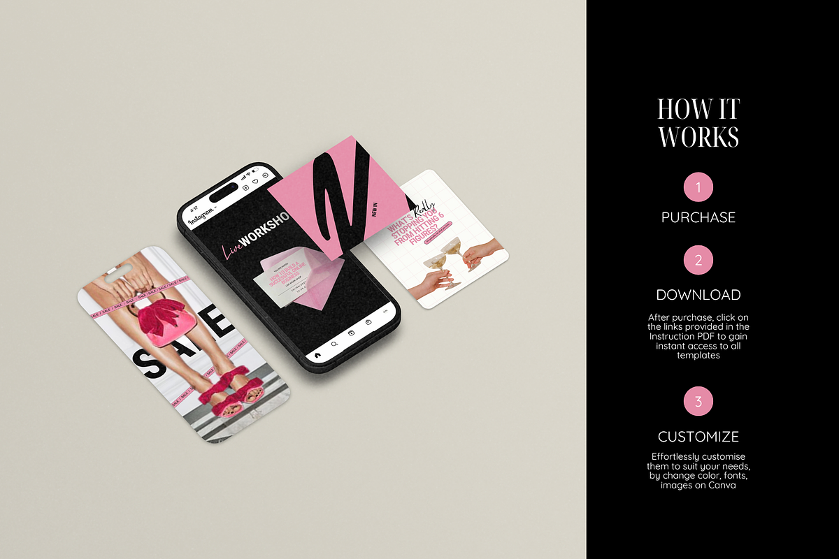 Pink Bold Instagram Template Canva