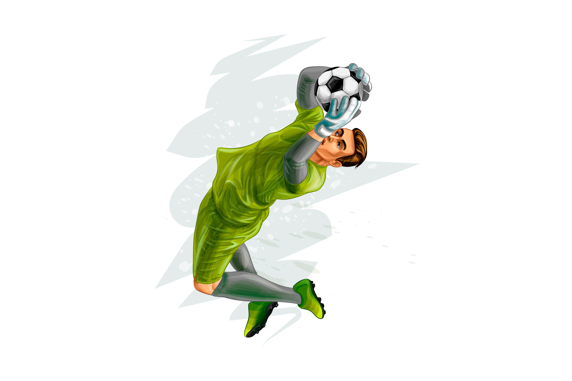 Football goalkeeper jumps, a Sport Illustration by 3D Tai | Creative Market