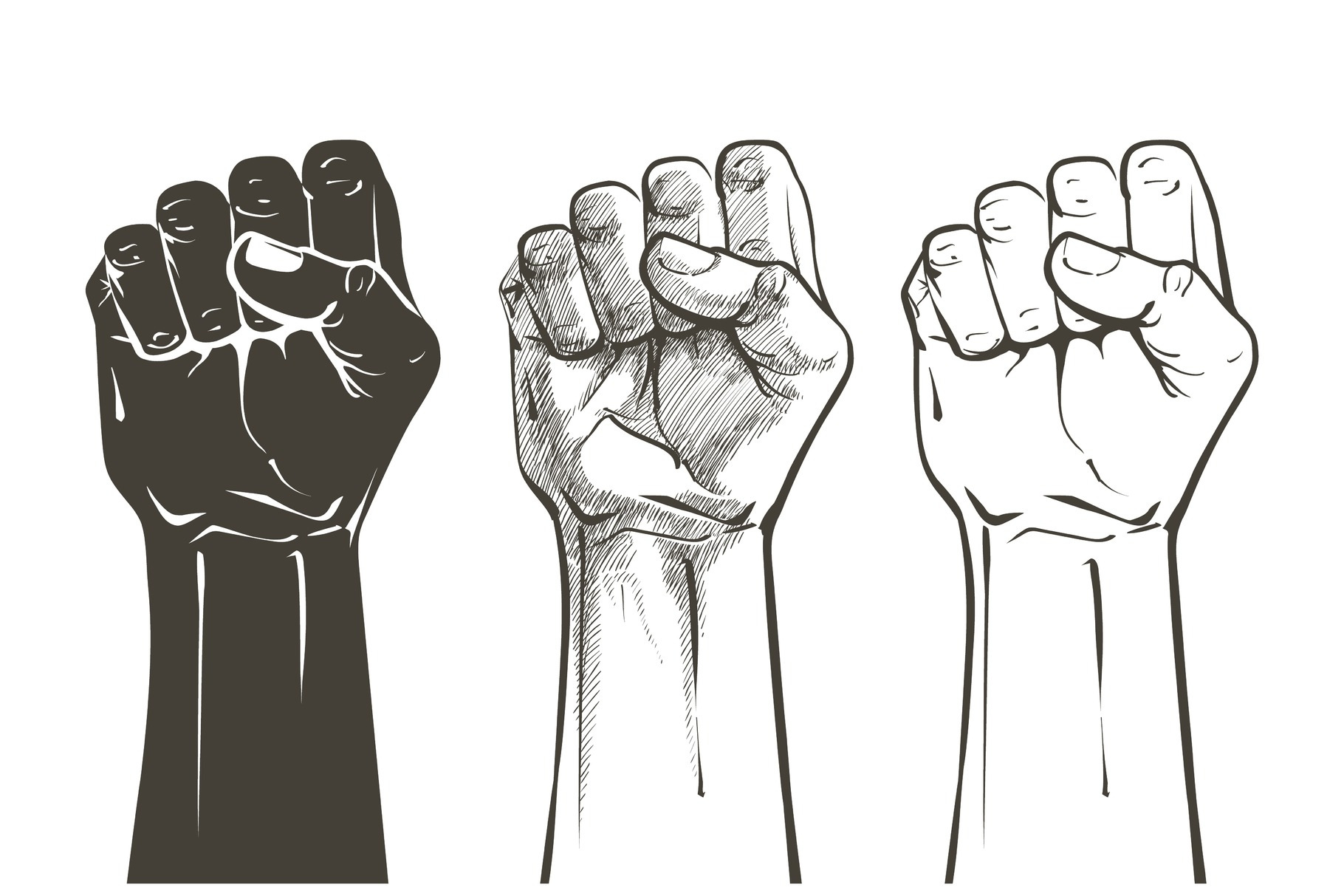 Vector Hand raised air fighting for, a Person Illustration by ...