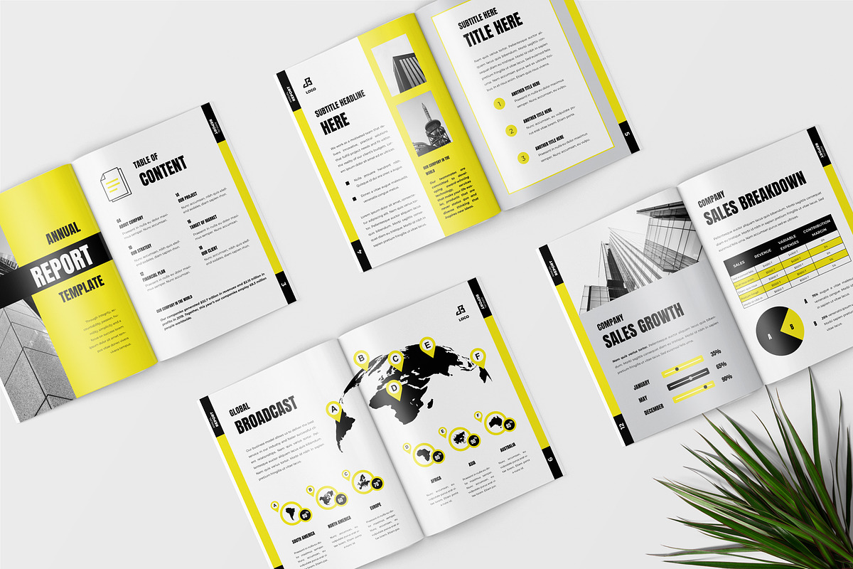 Yellow - Annual Report Template, a Brochure Template by TMint Play