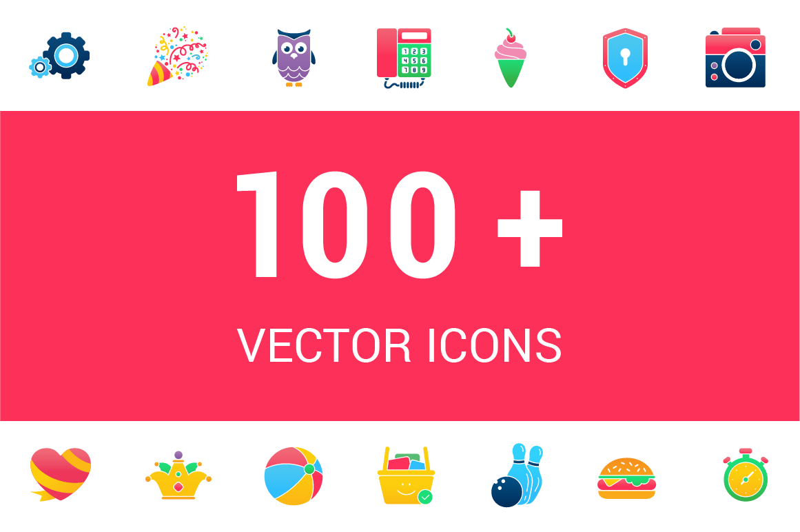 100+ Lovely Vector Icons, an Icon by MaMa Creative Studio