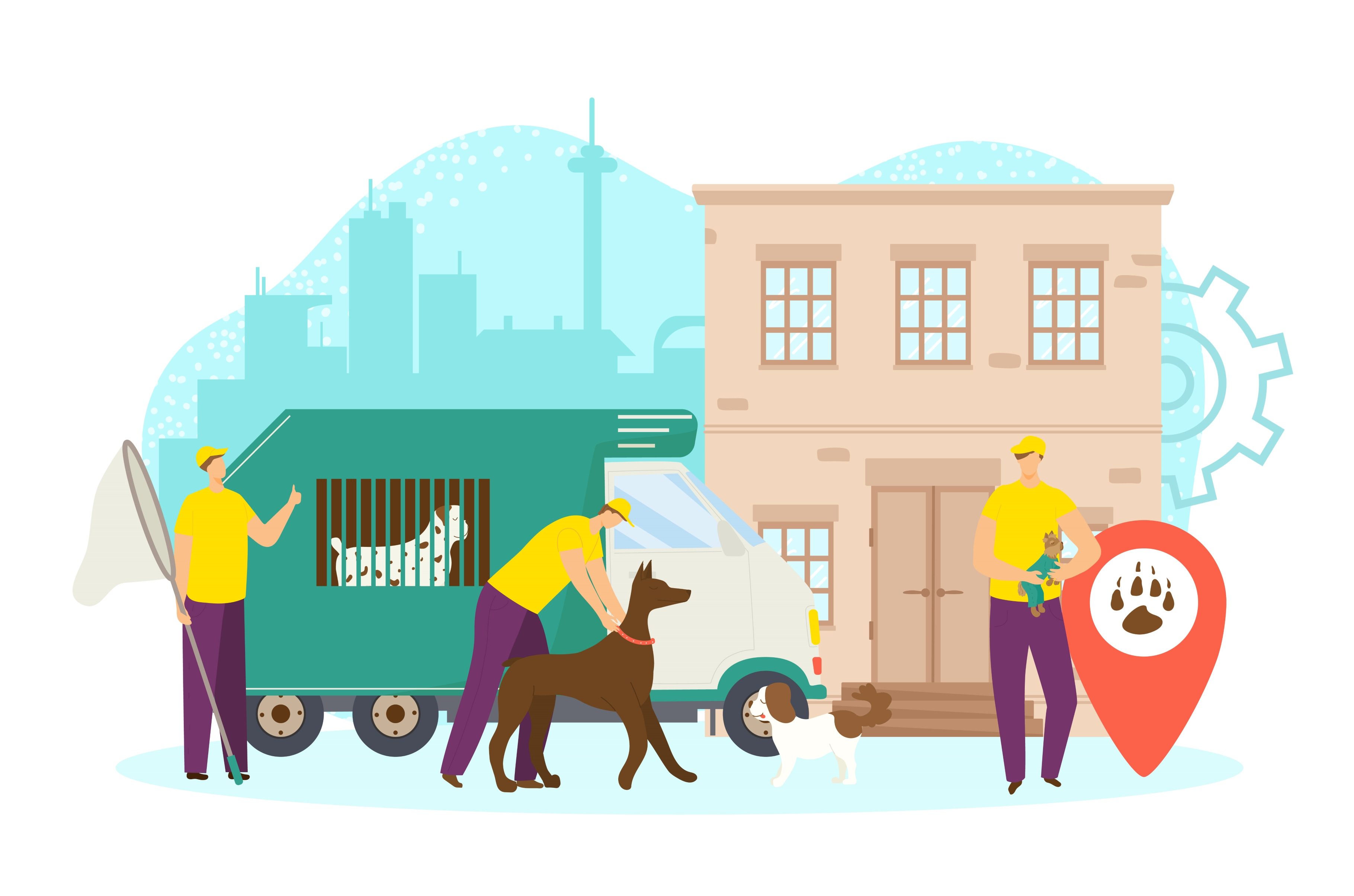 Agency for stray animal control, an Animal Illustration by KitVector ...
