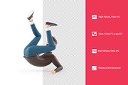 3D Cartoon Man Falling Down on Floor, a Person Illustration by 3DMask
