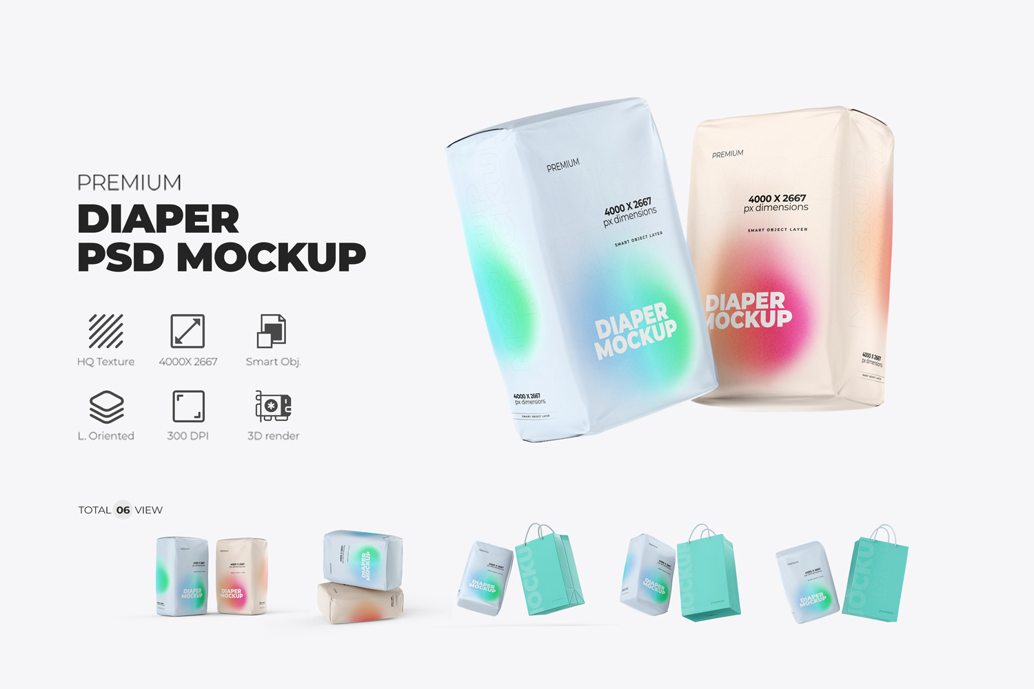 Diaper Packaging PSD Mockup, a Packaging Mockup by Ram Studio