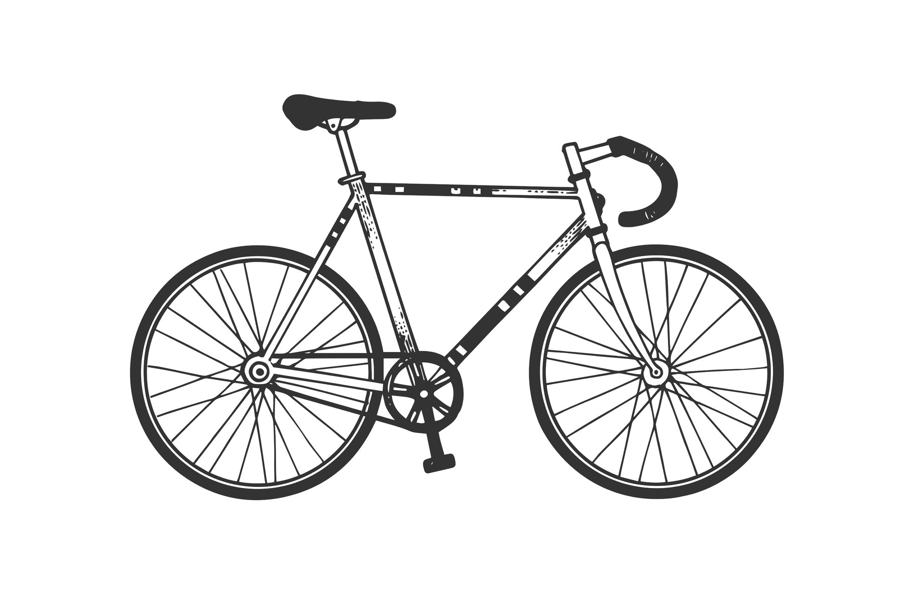Track sport bicycle sketch engraving, an Object Graphic by AlexArt