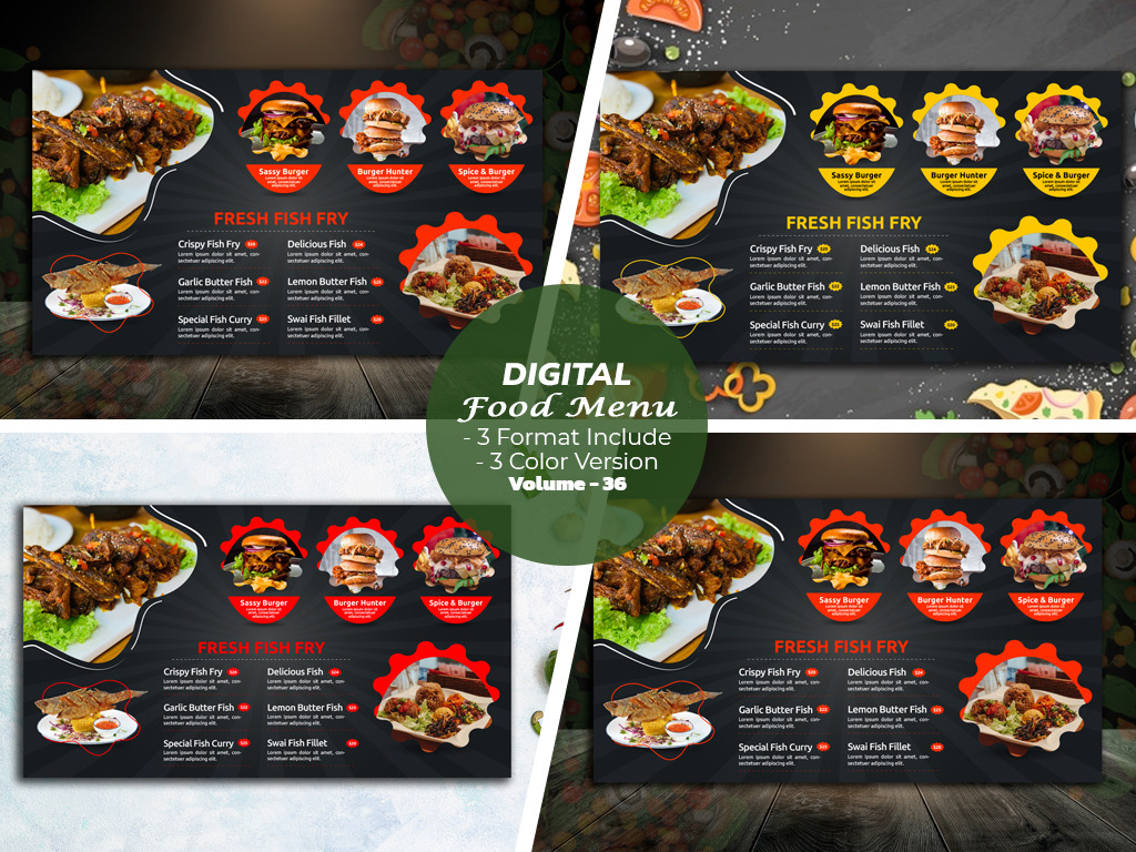 Digital Food Menu Design, a Stationery Template by MRI STUDIO