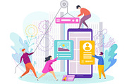 People Build Mobile Website | People Illustrations ~ Creative Market