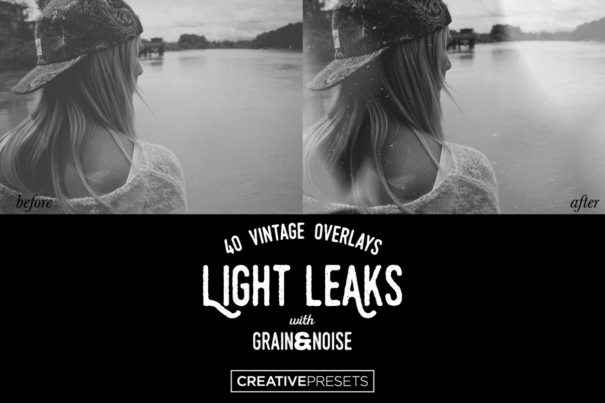 40 Vintage Light Leaks Overlays, a Texture Graphic by CreativePresets.com