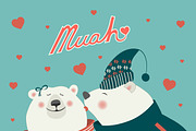 Couple of kissing bears, an Animal Illustration by masastarus