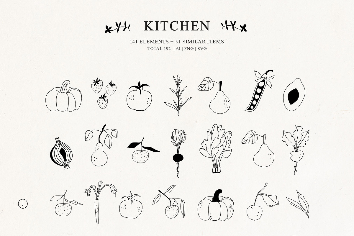 Kitchen line drawing for bakery logo, a Food Illustration by Summer ...