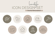 Icon Set Home Renovation | Outline Icons ~ Creative Market