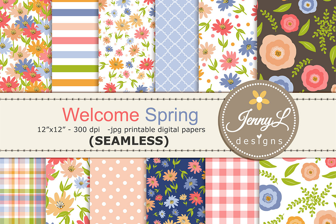 Spring Summer SEAMLESS Digital Paper, a Pattern Graphic by JennyL ...