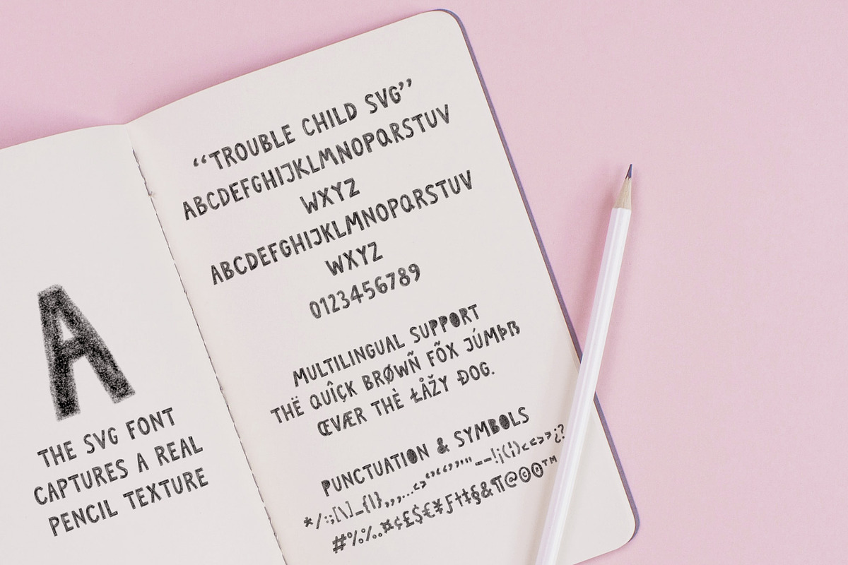 Trouble Child display SVG font