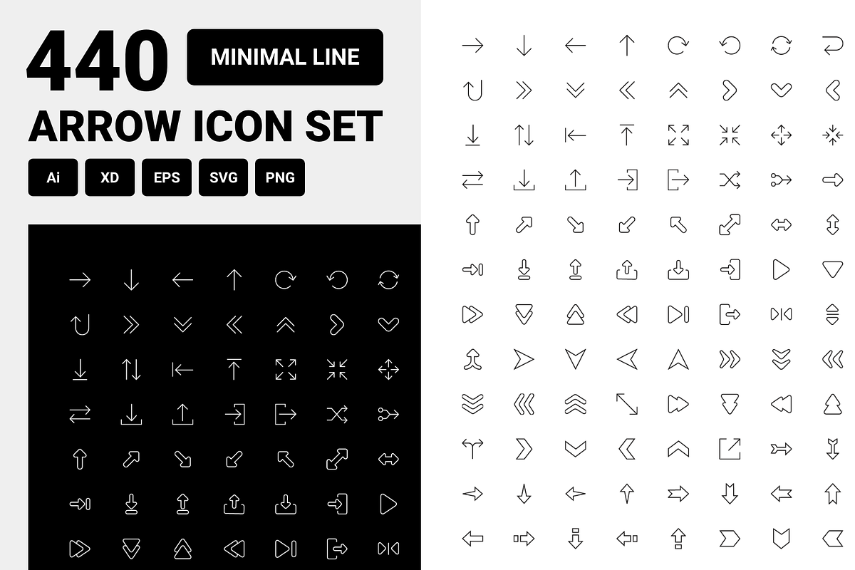 Minimal line arrow icon set, an Outline Icon by Icoplate