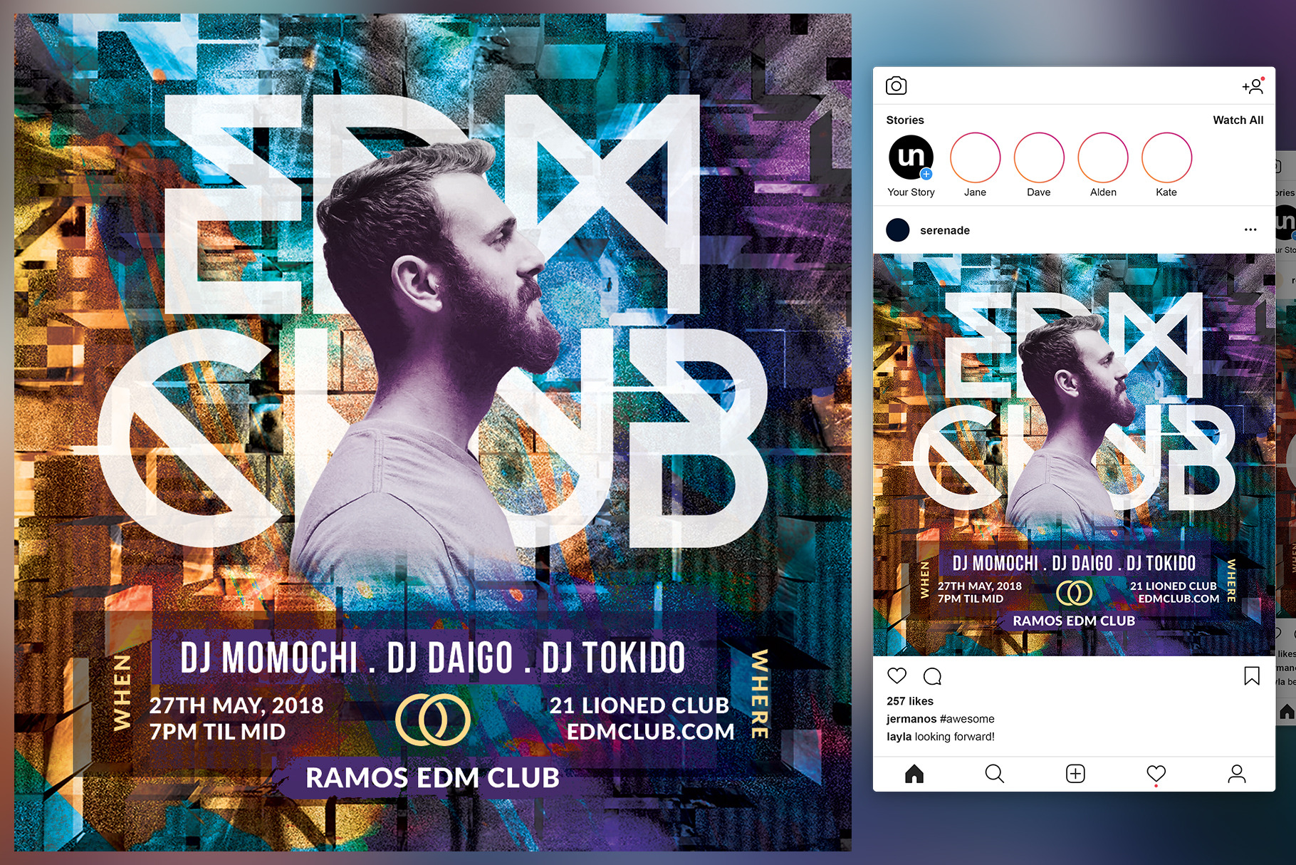 EDM Club Flyer, a Flyer Template by KiraYamato Design Studio