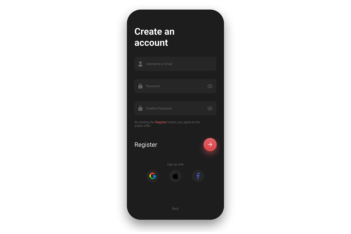 Figma Login SignUp mobile app Design