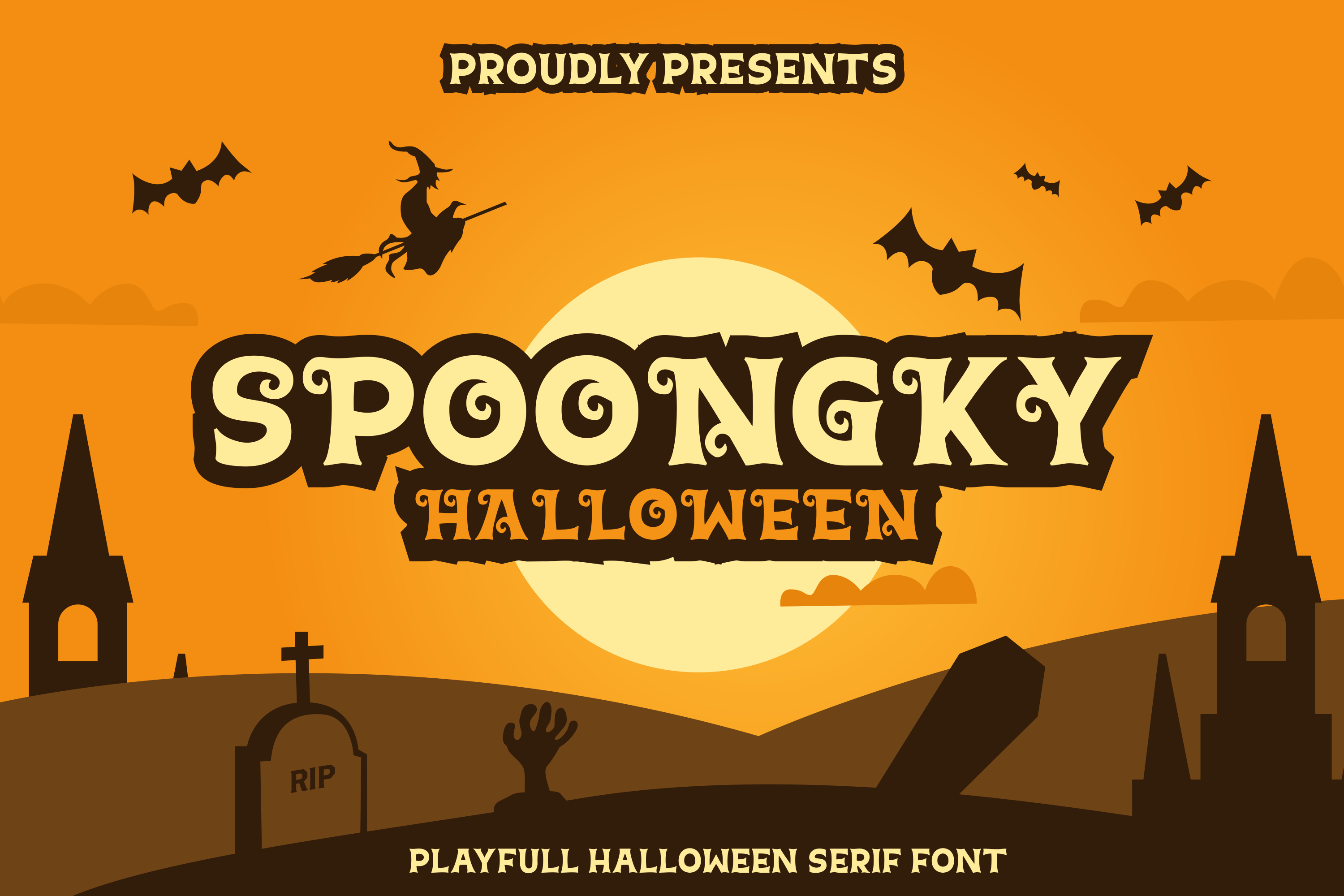 Spoongky Horror Font, a Serif Font by juliawan
