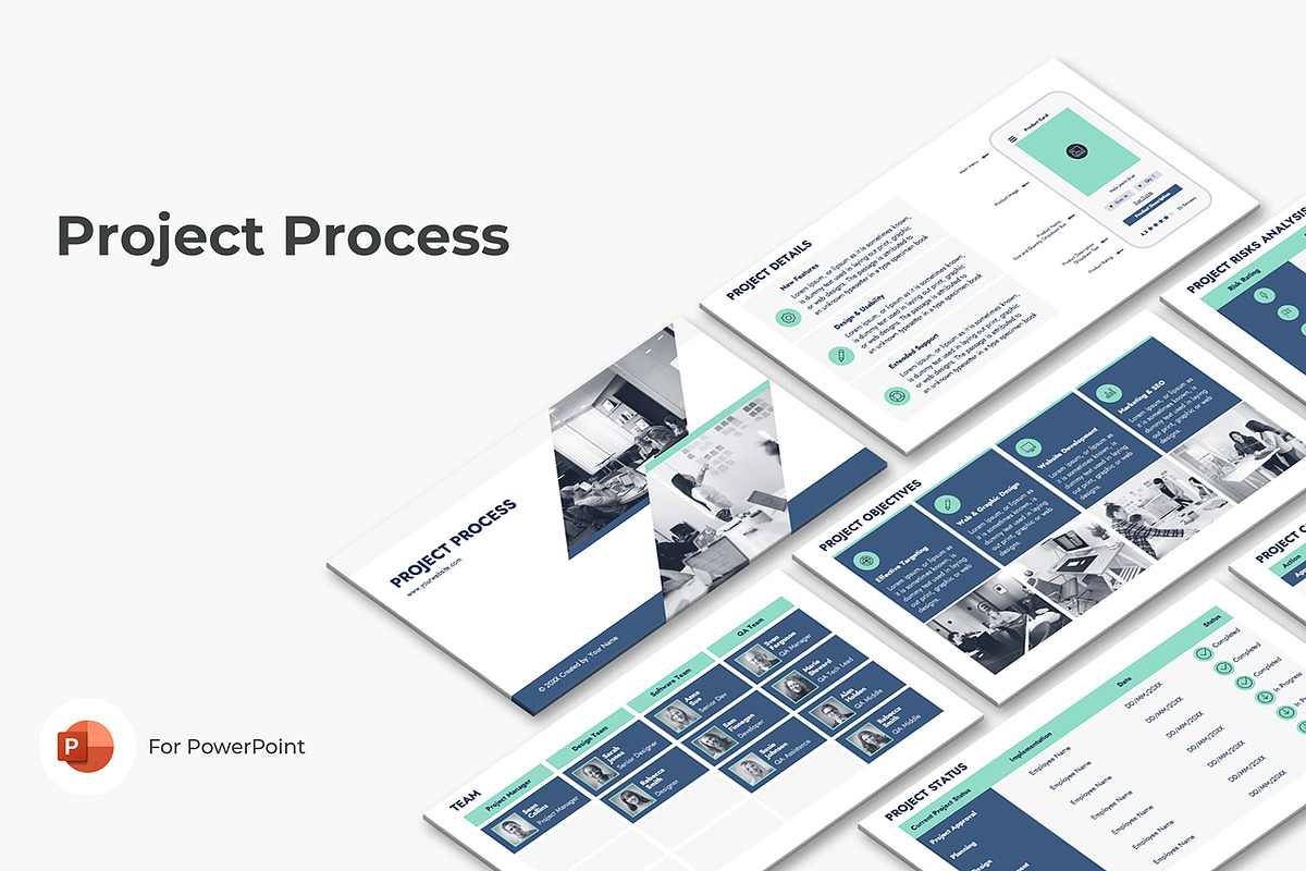Project Process PowerPoint, a Presentation Template by JetzTemplates