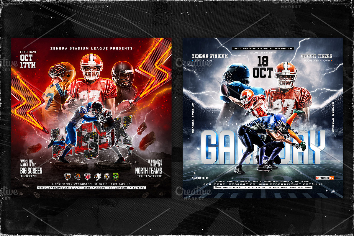 5 Football Flyer Templates, a Flyer Template by OnurDemircan