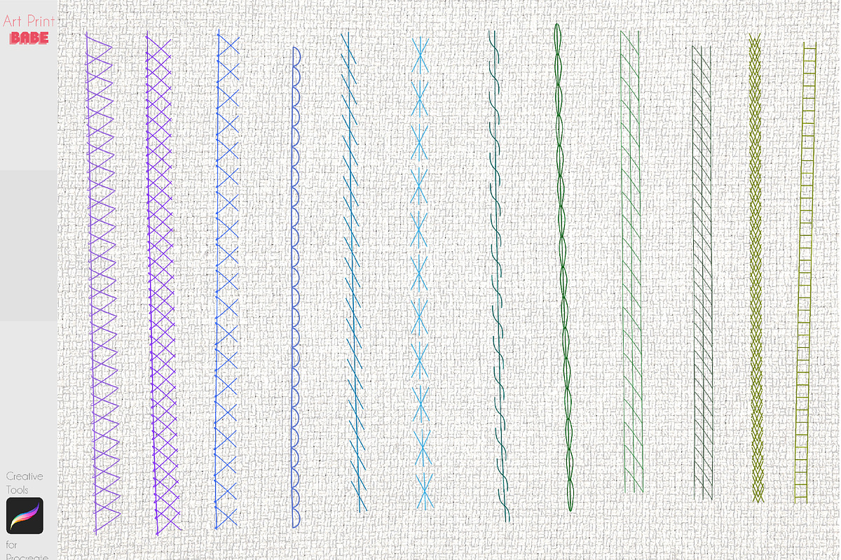 Procreate Cross Stitch Brushes Knit, a Brush Add-On by ArtPrintBabe