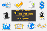 71 PAPER STICKERS-business formulas, an Education Illustration by Palau