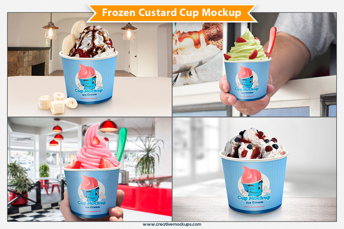 Frozen Custard Cup Mockup, a Cups & Container Mockup by Plus Media