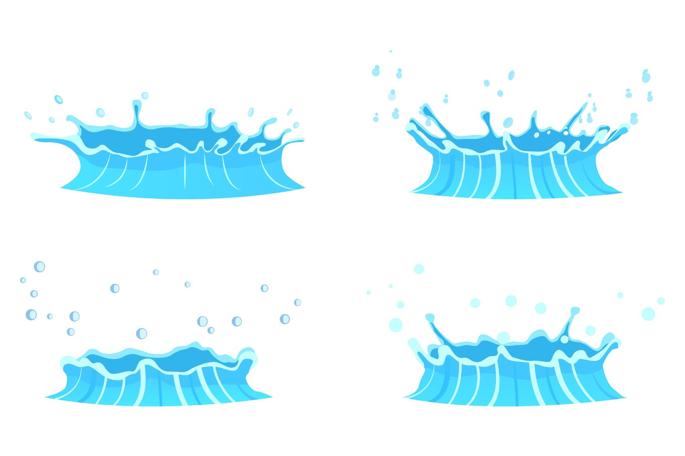 Cartoon Water Splash Illustrations Collection | Food Illustrations ...