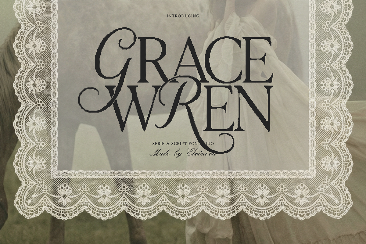 Grace Wren Font Collection, a Serif Font by elvinova