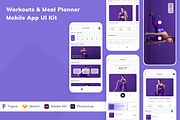 Workouts & Meal Planner App UI Kit, an UI Kit Template by Betush