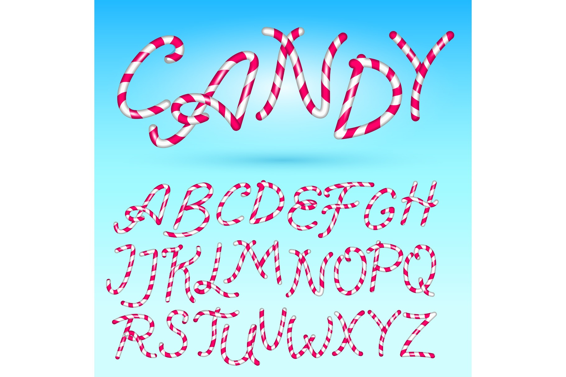 Candy cane Font. Sweet comic, an Object Graphic by Arthur Balitskiy ...
