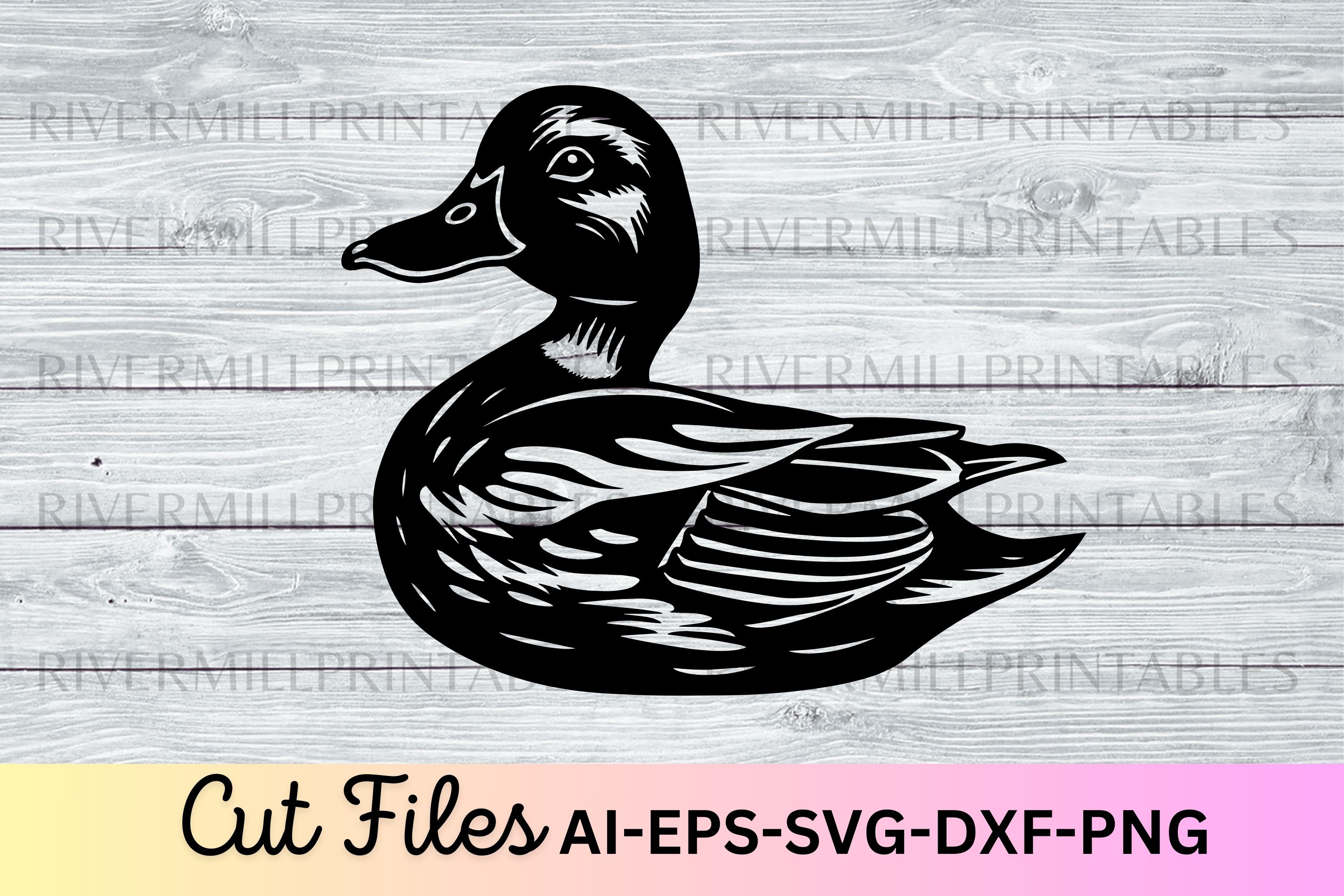 Duck SVG EPS Cut File, an Animal Illustration by Rivermill Printables