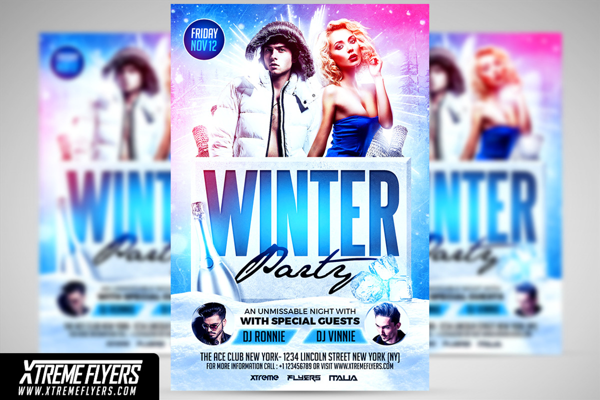 Winter Party Flyer, a Flyer Template by XtremeFlyers