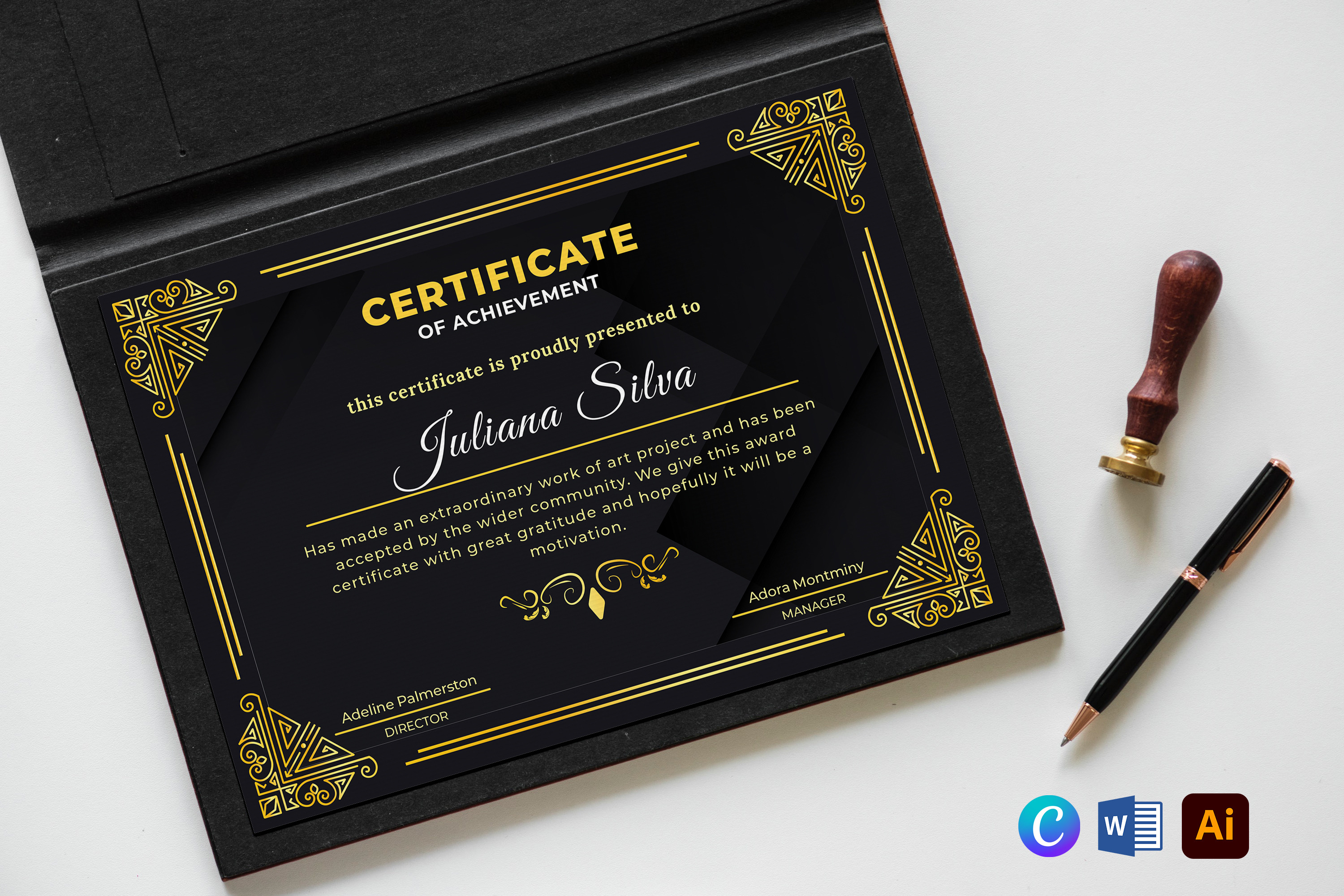 Printable Certificate Template, a Stationery Template by retrographix