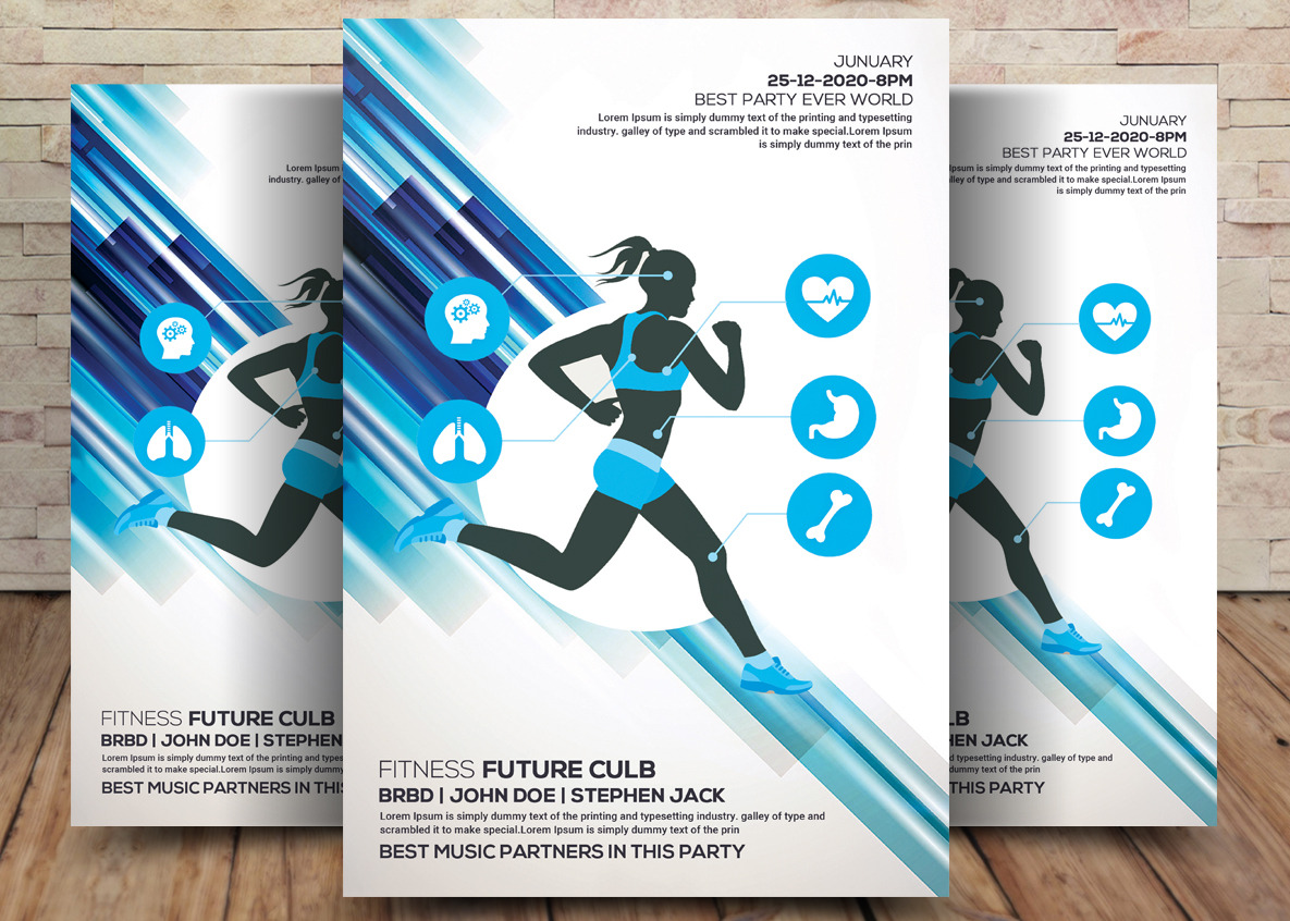 Fitness Trainer Flyer & Ad Template, a Flyer Template by graphicforest