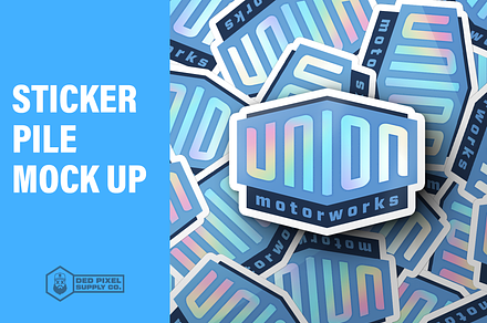 Vinyl stickers mockups, a Print Template by Mocku