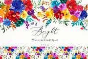Bright Floral Clipart : Bouquets, Flowers, Leaves, Patterns