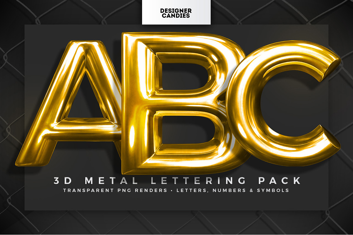 3D Metal Lettering Pack, an Object Graphic by DesignerCandies