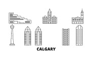 Canada, Calgary line travel skyline, a Work Illustration by urban icon