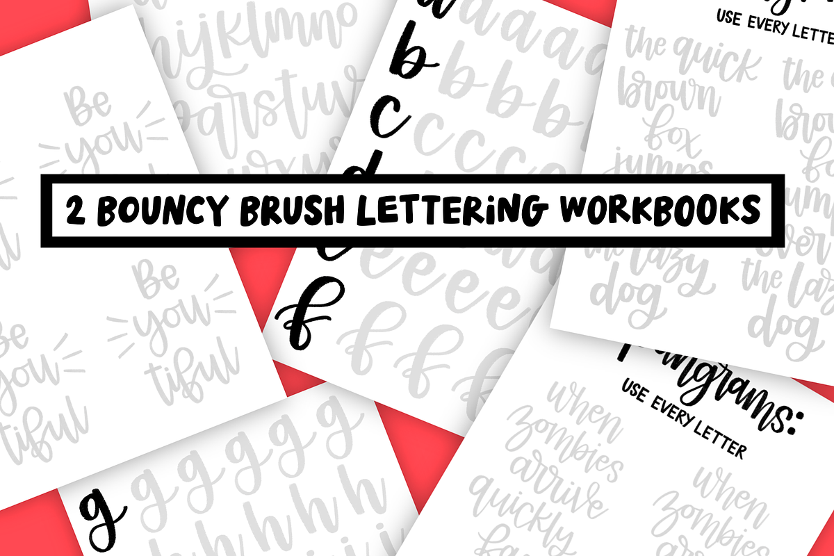 Lettering Practice Workbook Bundle, a Brush Add-On by AlwaysBeColoring