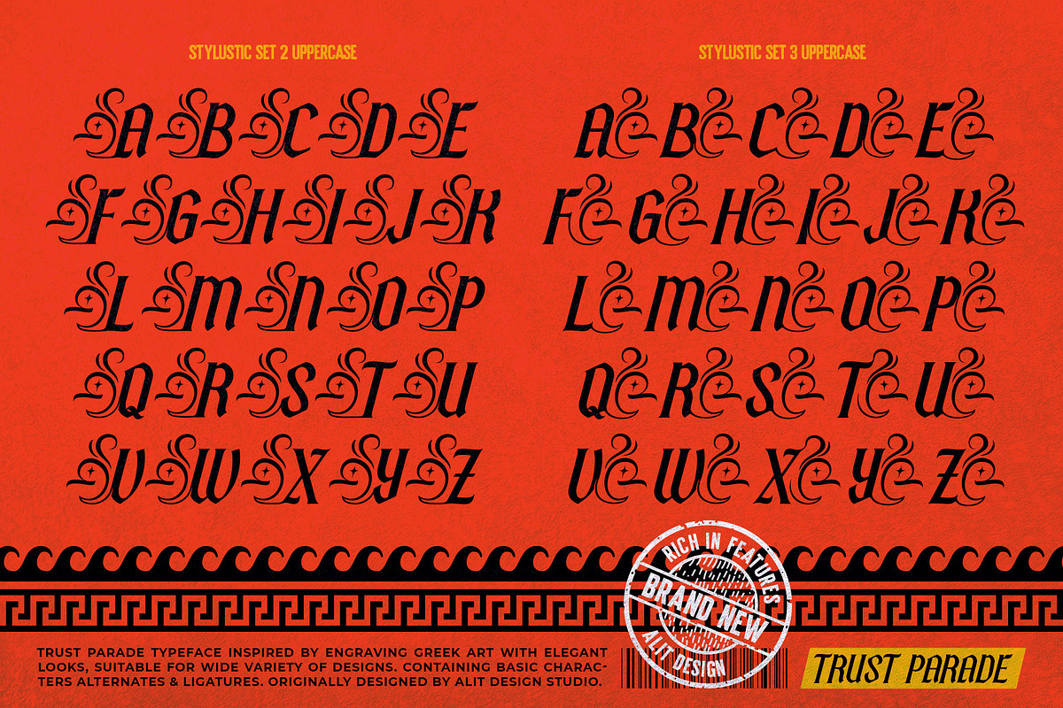 Trust Parade Typeface, a Blackletter Font by alit design