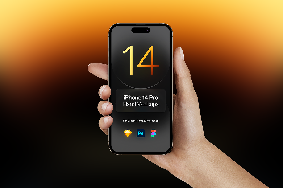 Hand Mockups iPhone 14 Pro & normal