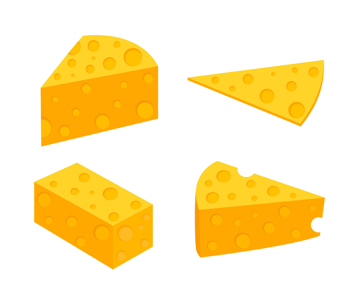 Pieces of cheese. Flat vector, a Food Illustration by Drum-magic