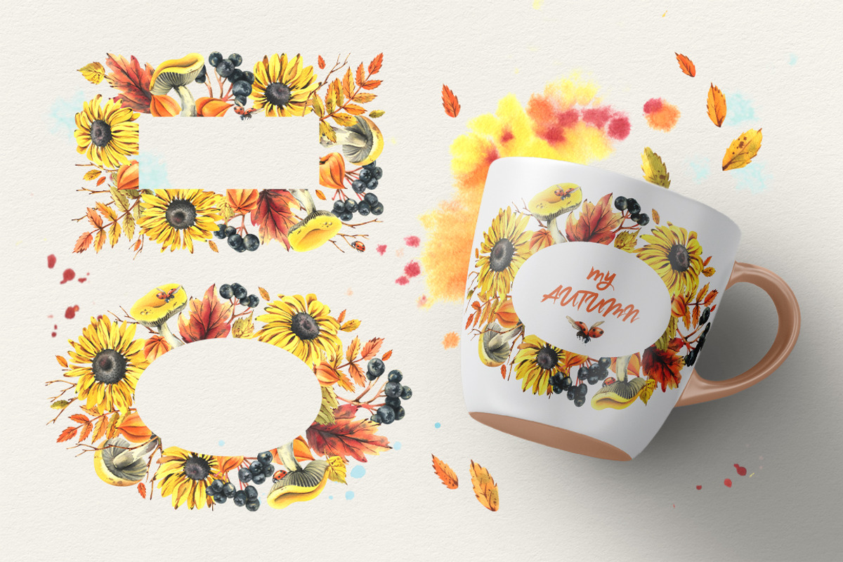 Autumn Botanical Watercolor Clip Art, a Seasonal Illustration by ...