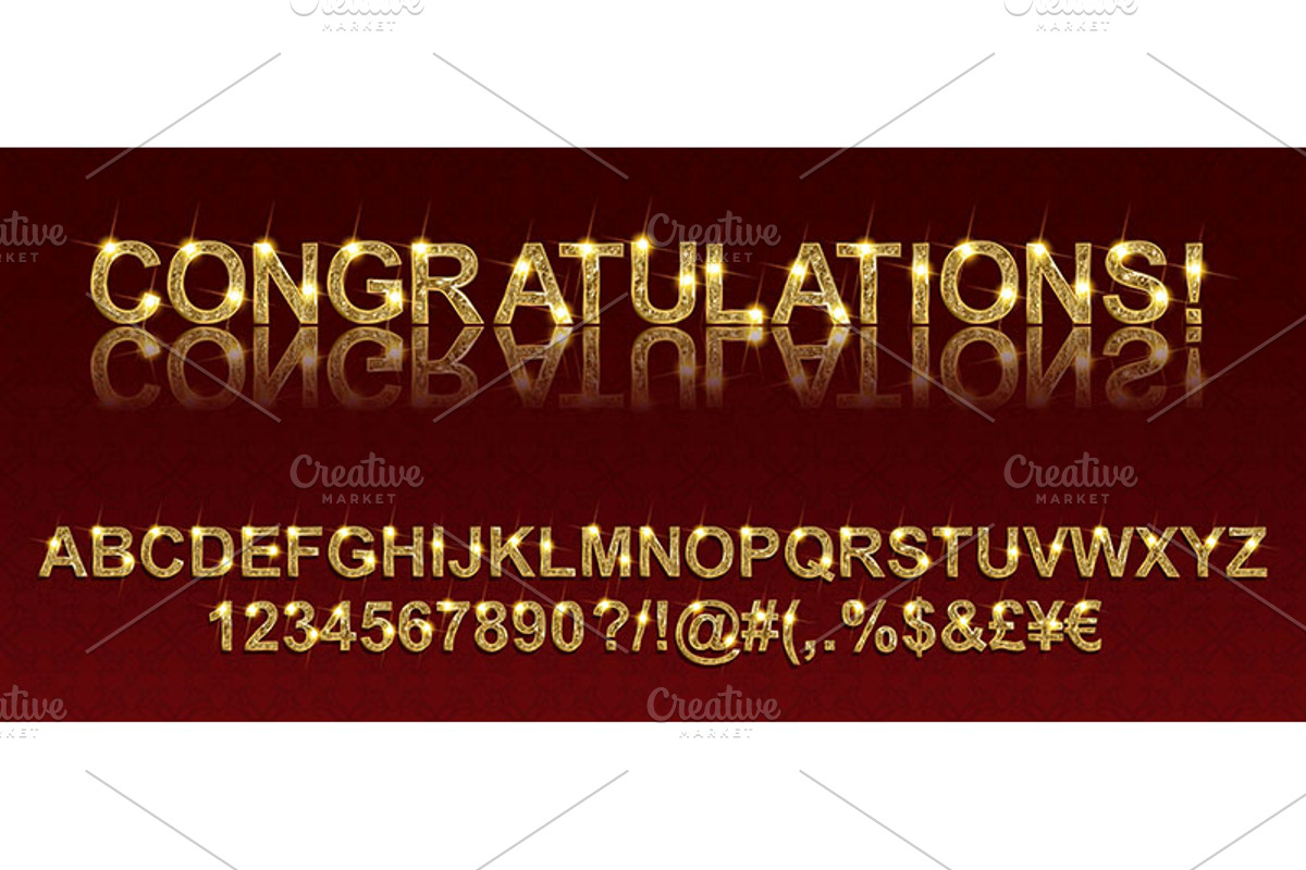 Congratulations! Golden alphabet, a Graphic by Aromeo