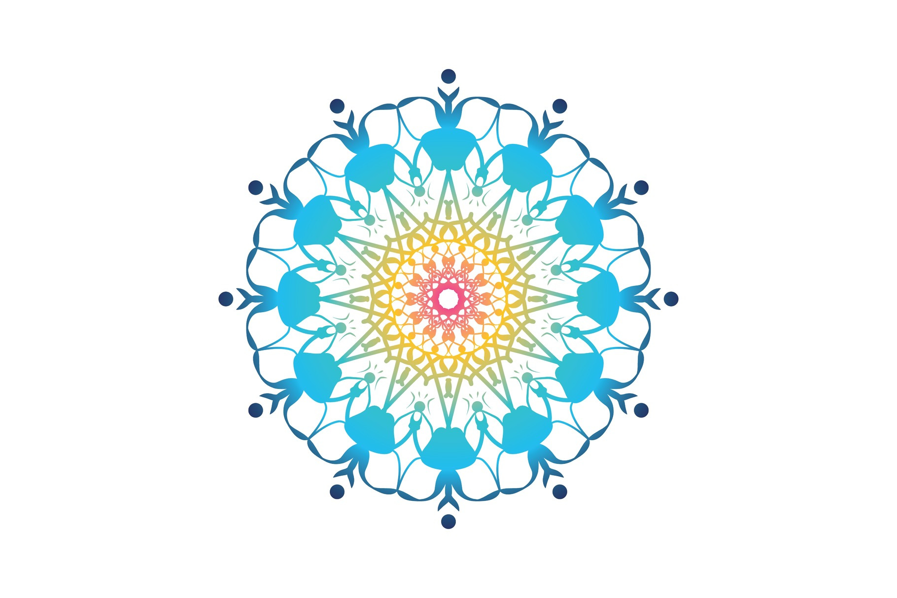Floral round decorative symbol, a Decorative Illustration by CodeAndDesign