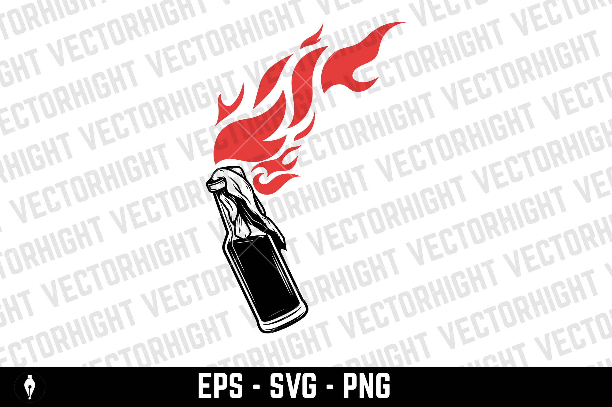 Illustration of Molotov cocktail, an Object Illustration by Vectorhight
