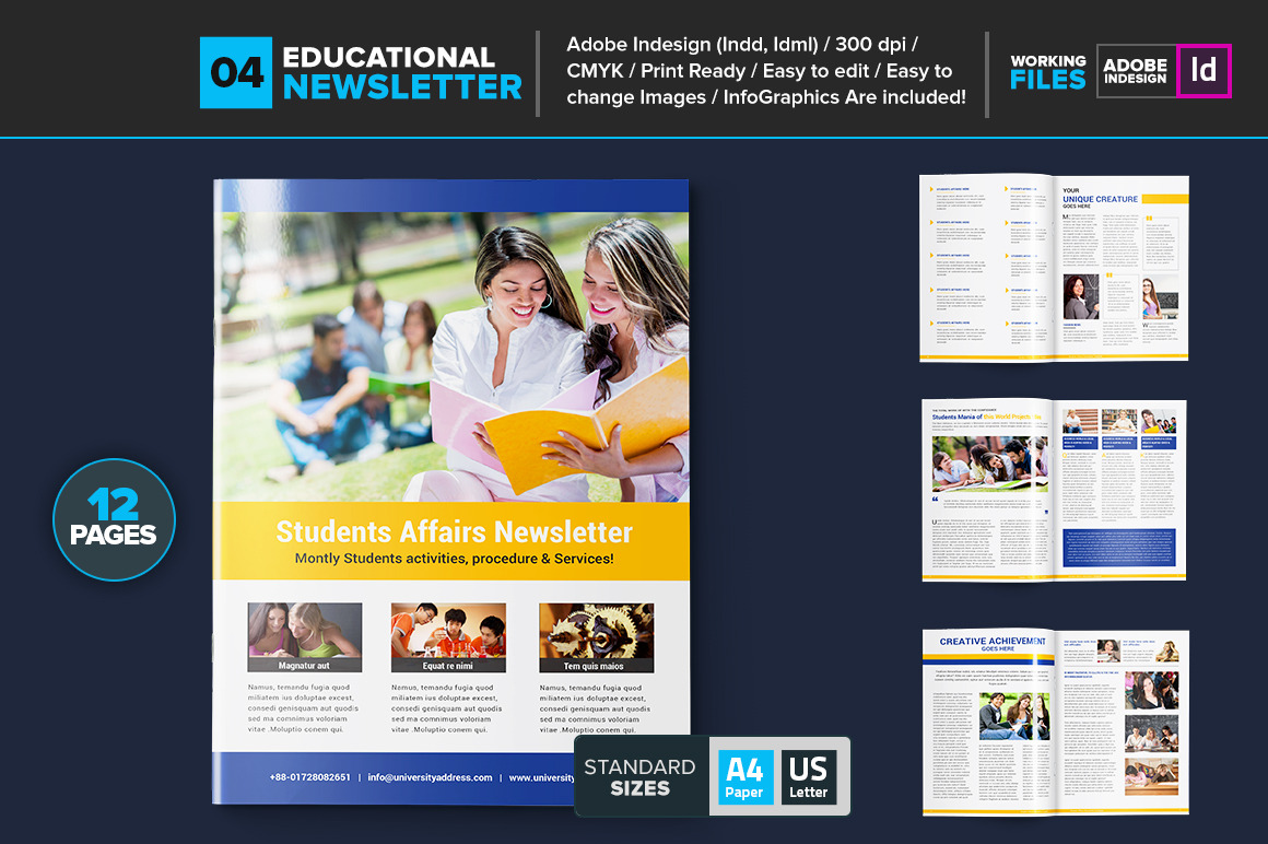 Multipurpose Newsletter Template 04, a Brochure Template by Layout Design