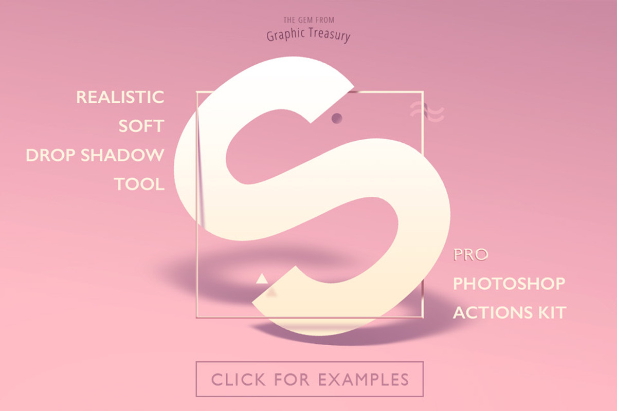 Realistic Soft Drop Shadow Tool, an Action Add-On by Graphic Treasury