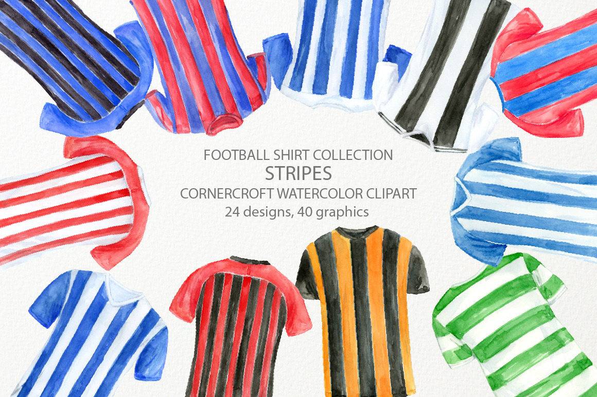 Striped football Shirt Clipart, a Person Illustration by Corner Croft